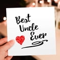 3drose, Best Uncle Ever- Typographic Design with Red Swirly Heart, 6 ...