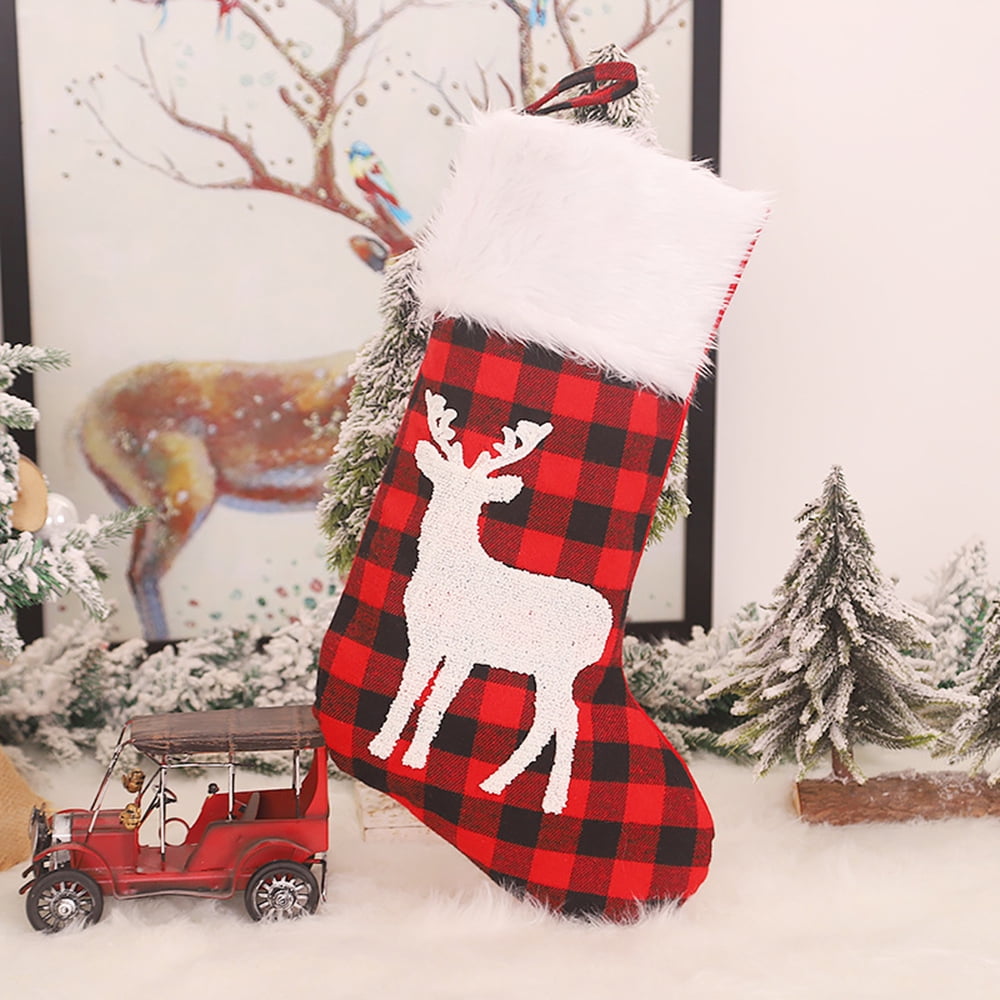 Click here for Labymos Christmas Stocking 19 3d With Plaid Snowfl... prices