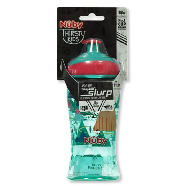Nuby Thirsty Kids Super Slurp Cup (12 oz.) - aqua, one size - Walmart.com