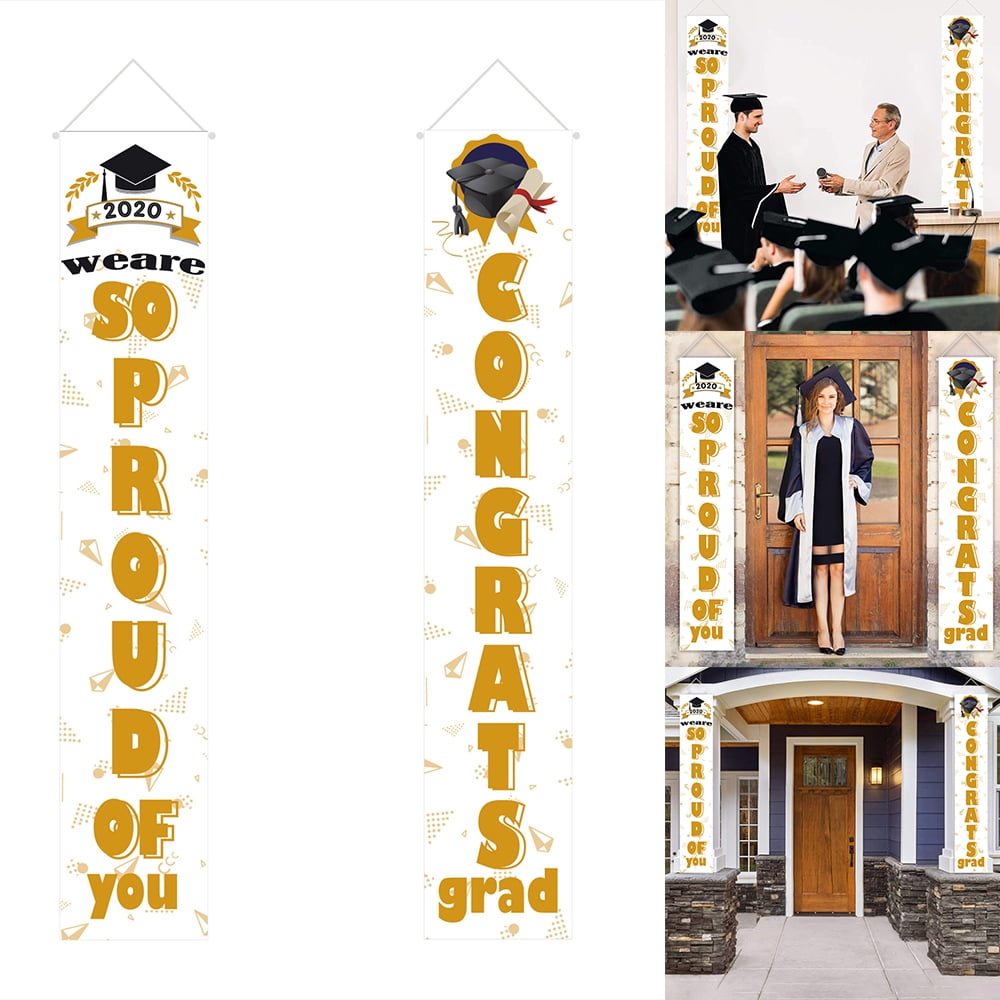 2020 Graduation Porch Sign Banner Hanging Door Decor Graduation Party ...