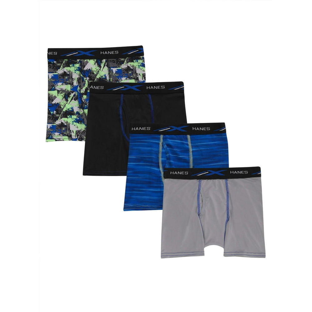 Hanes - Hanes Boy's Underwear, 4 Pack X-Temp Tagless Boxer Briefs ...