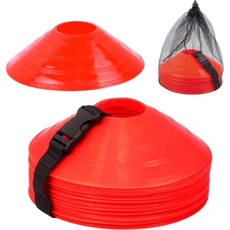 Soccer Cones for Drills with Mesh Bag & Strap-Flexible, Heavy-Duty ...