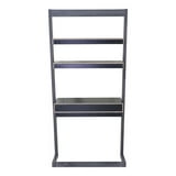 Dane 3-Shelf Wood Black and Distressed Gray Ladder Desk with Drawer ...