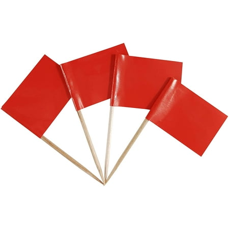 HTWW 100 Pcs Red Flag Toothpicks Pure Red Flags Cupcake Toppers ...