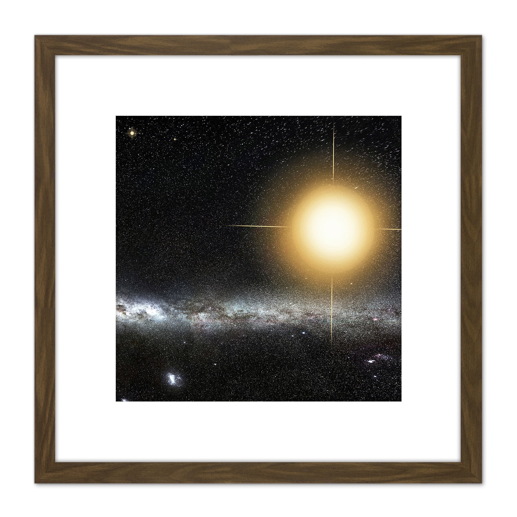 Space Stars HD820 HD716 Illustration 8X8 Inch Square Wooden Framed Wall ...