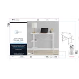 Free Shipping! Mainstays Pierce 30 Inch Tall Storage Desk White, Narrow ...