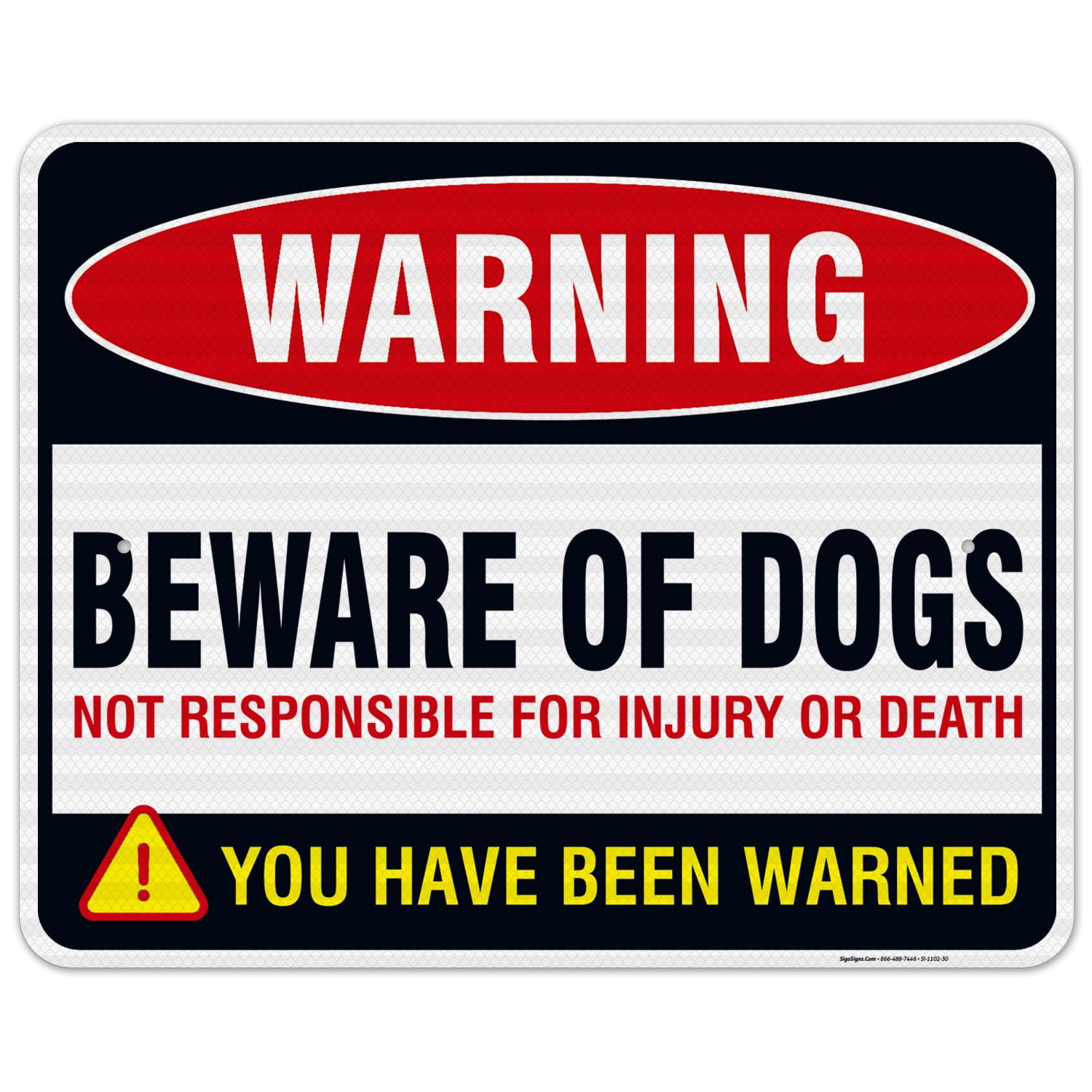 Beware of Dog Sign, Dog Warning Sign, 24x30 Reflective Aluminum EGP ...