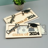 Joernso Graduation Wooden Money Holder Class of 2024 Graduates Wallet ...