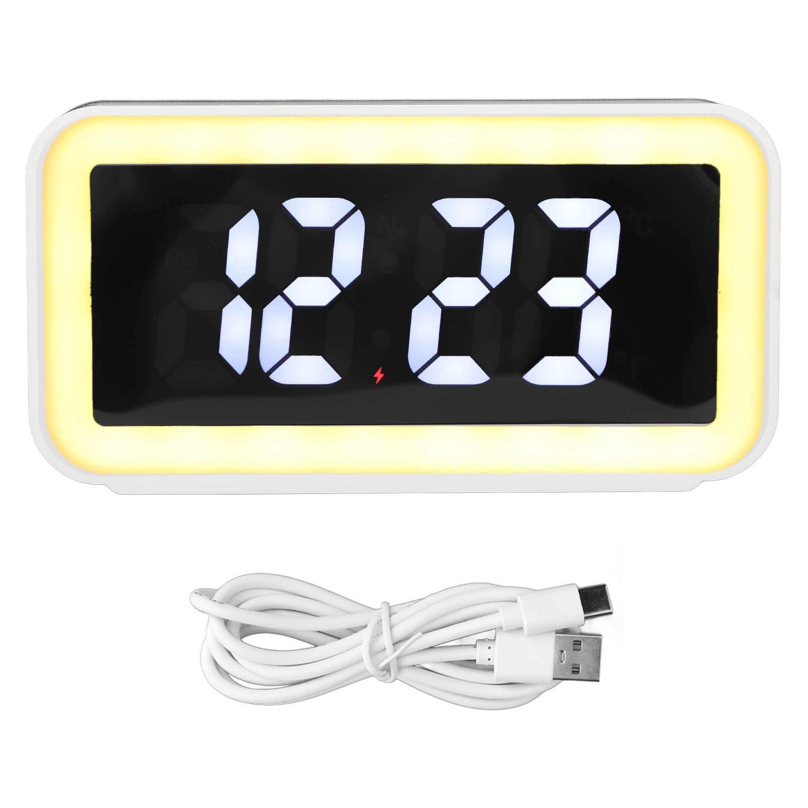 Reloj de alarma de carga inalámbrica USB de carga inversa LED de ...
