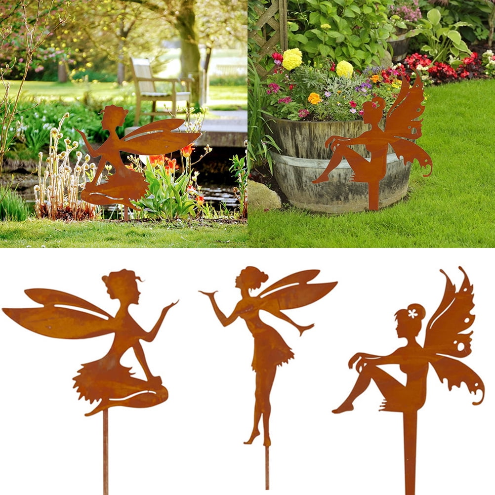 Silueta de hadas, estacas decorativas para jardín, estaca de hadas para ...