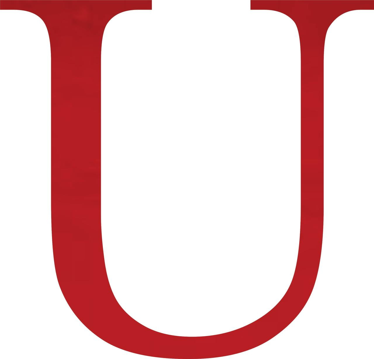 Acrylic Letter U Times, 2'' Tall Transparent Red Acrylic Sign Letter ...