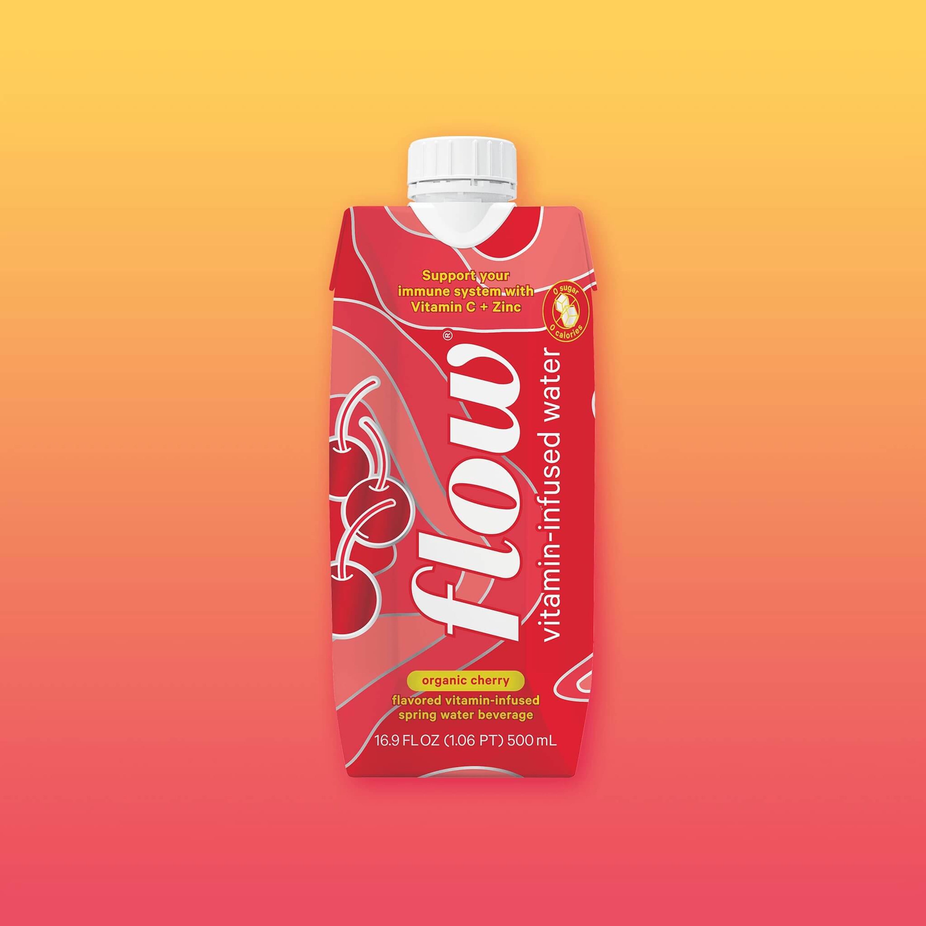Flow Vitamin Infused Organic Cherry 100% Natural Alkaline Spring Water ...