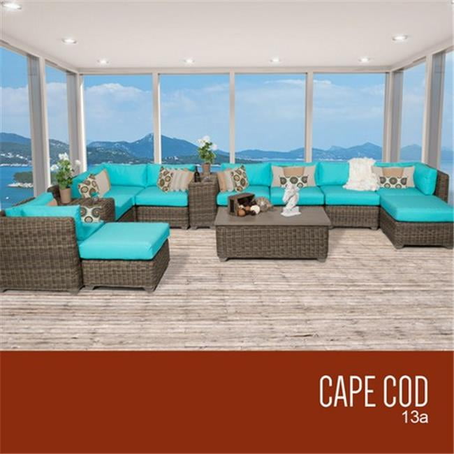TKC Cape Cod 13 Piece Outdoor Wicker Patio Furniture Set - Walmart.com
