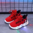 Kid Boys Light Up Mesh Sneakers Lace Up Breathable Non Slip Walking ...