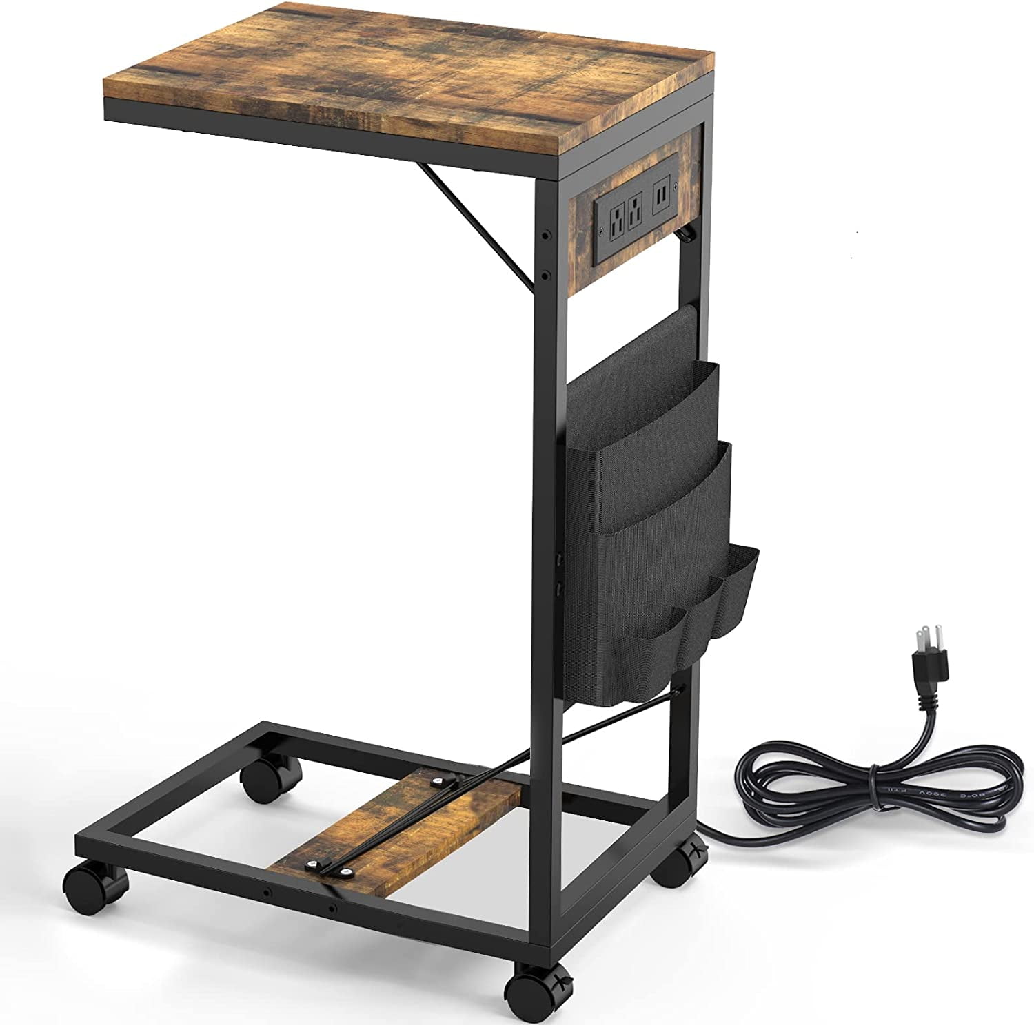 ZXNYH Pre Assembled C Table End Table, Foldable Side Table with ...