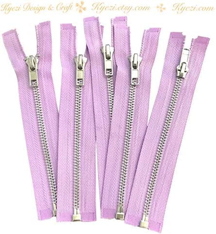 3 Inch - 36 Inch Silver Separating Jacket Zippers, 5 Teeth Zippers, Y ...