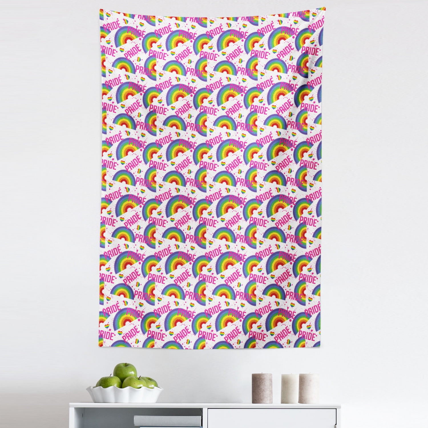 Pride Day Tapestry Pixelated Grunge Vibrant Lgbt Rainbow Illustration
