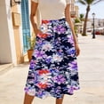 Arlun Summer Flowers Print Midi Skirts for Women Stretchy High Waist ...