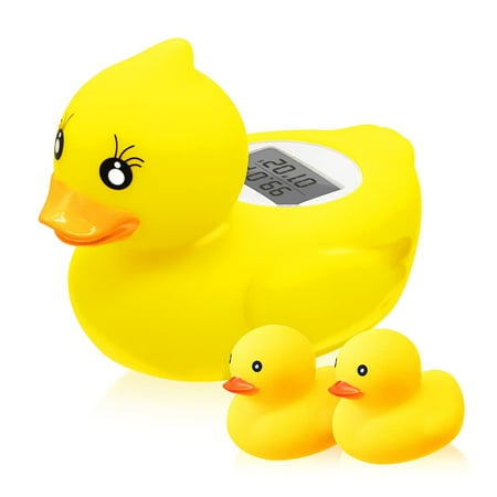 Baby Bath Thermometer Floating Toy, Rubber Duck Thermometer for Infants ...