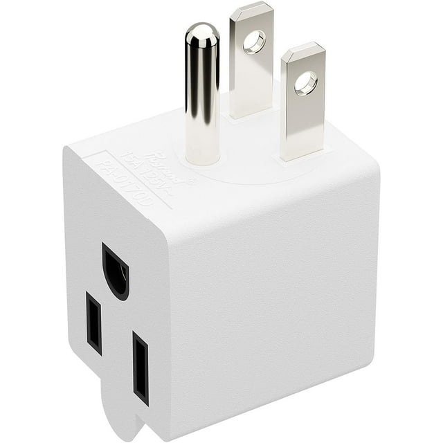 czcpp-PA-0170DW White Color Nema 5-15P to 5-15R Down Angled Electrical ...