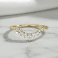 Auory 18k Yellow Gold Plated Moissanite Wedding Ring - Minimalist V ...