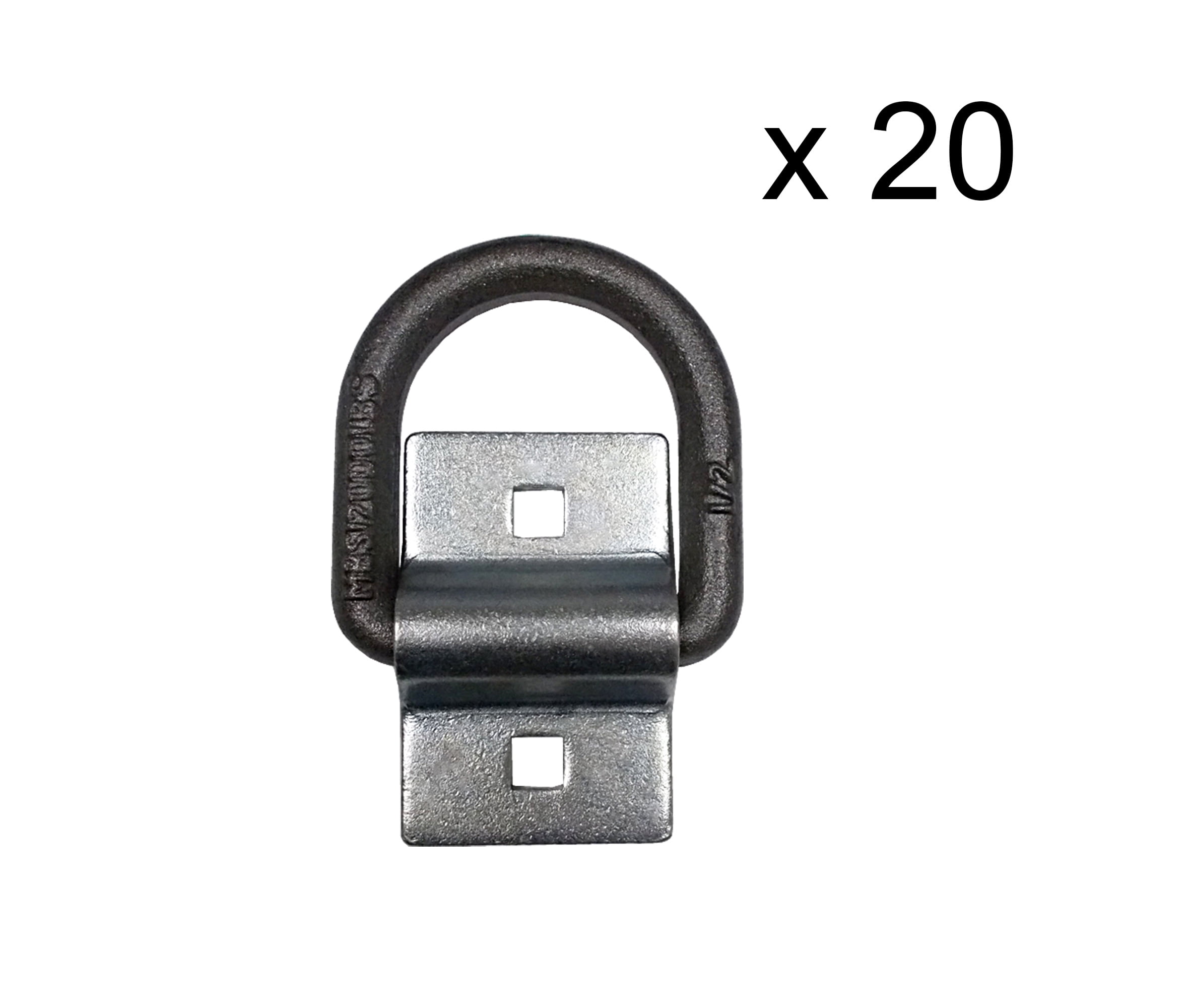 Mega Cargo Control 20 Pack 1/2" Bolt-On D Ring Flatbed Truck Trailer ...