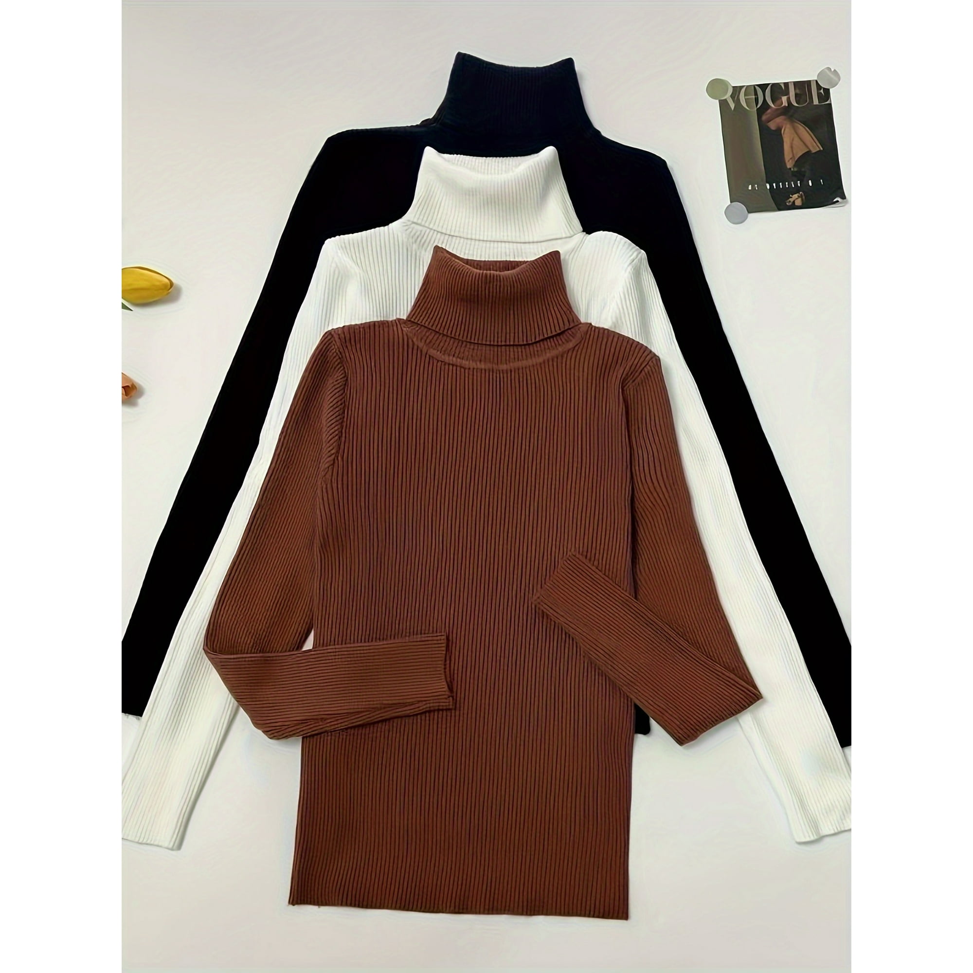 Click here for Yyfashion 3-Pack Women Turtleneck Knitted Pullover... prices