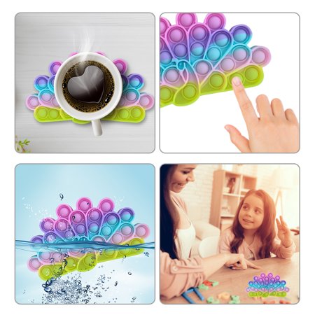 Megalia Peacock Push Bubble Sensory Fidget Toy Stress Relieve Toys ...