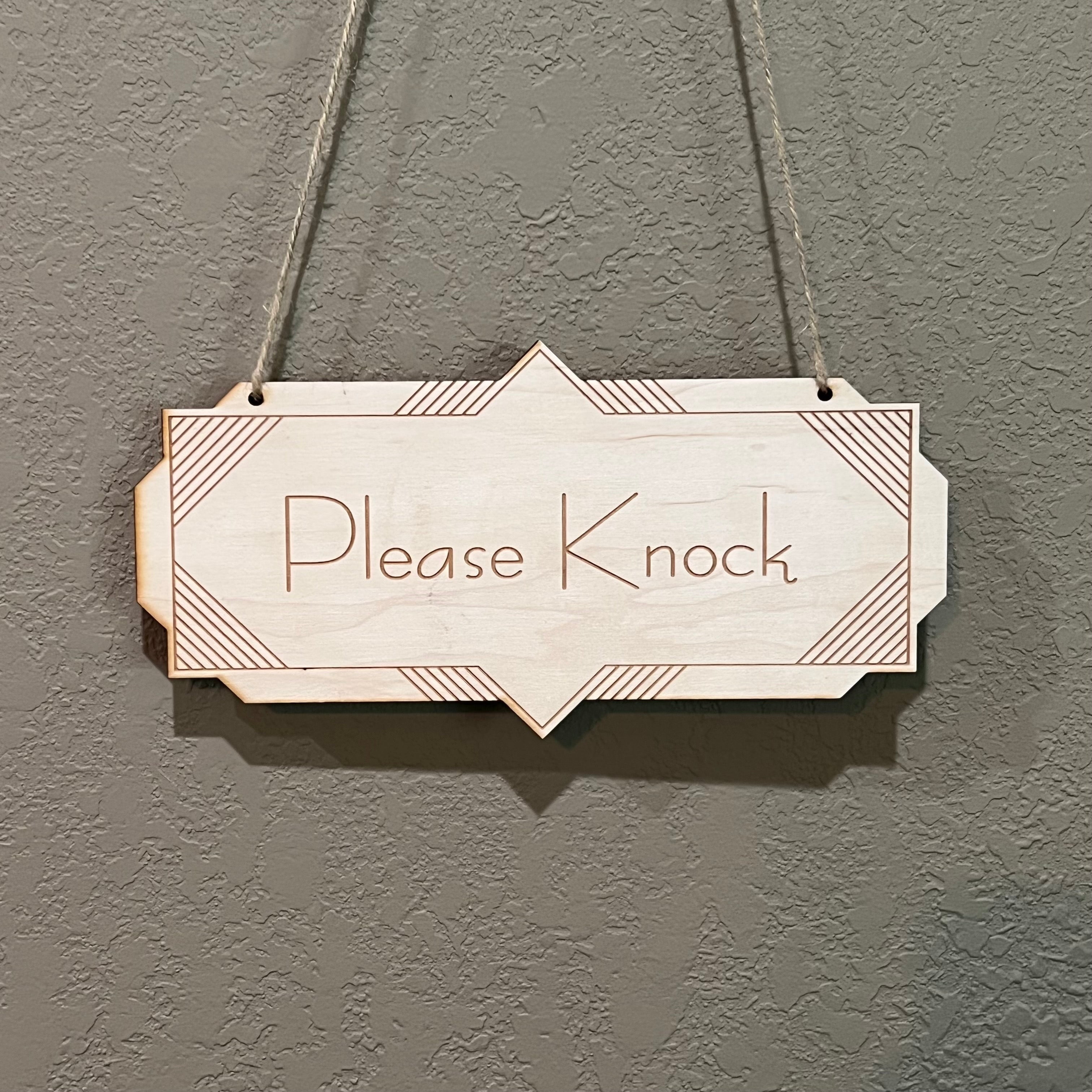 Please Knock - Raw Wood Door Sign - Walmart.com