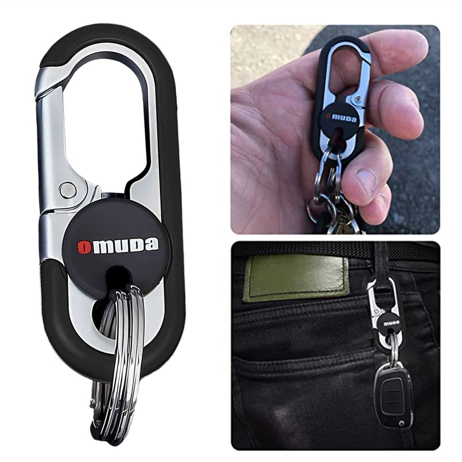 Washranp Stainless Steel Carabiner Keychains,Heavy Duty Zinc Alloy Anti ...