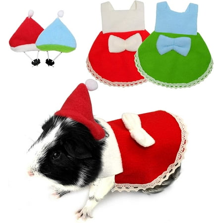 Guinea Pig Costumes 2 Packs - Cute Guinea Pig Clothes Soft Bunny Vest Cozy Cape with Hat for ...