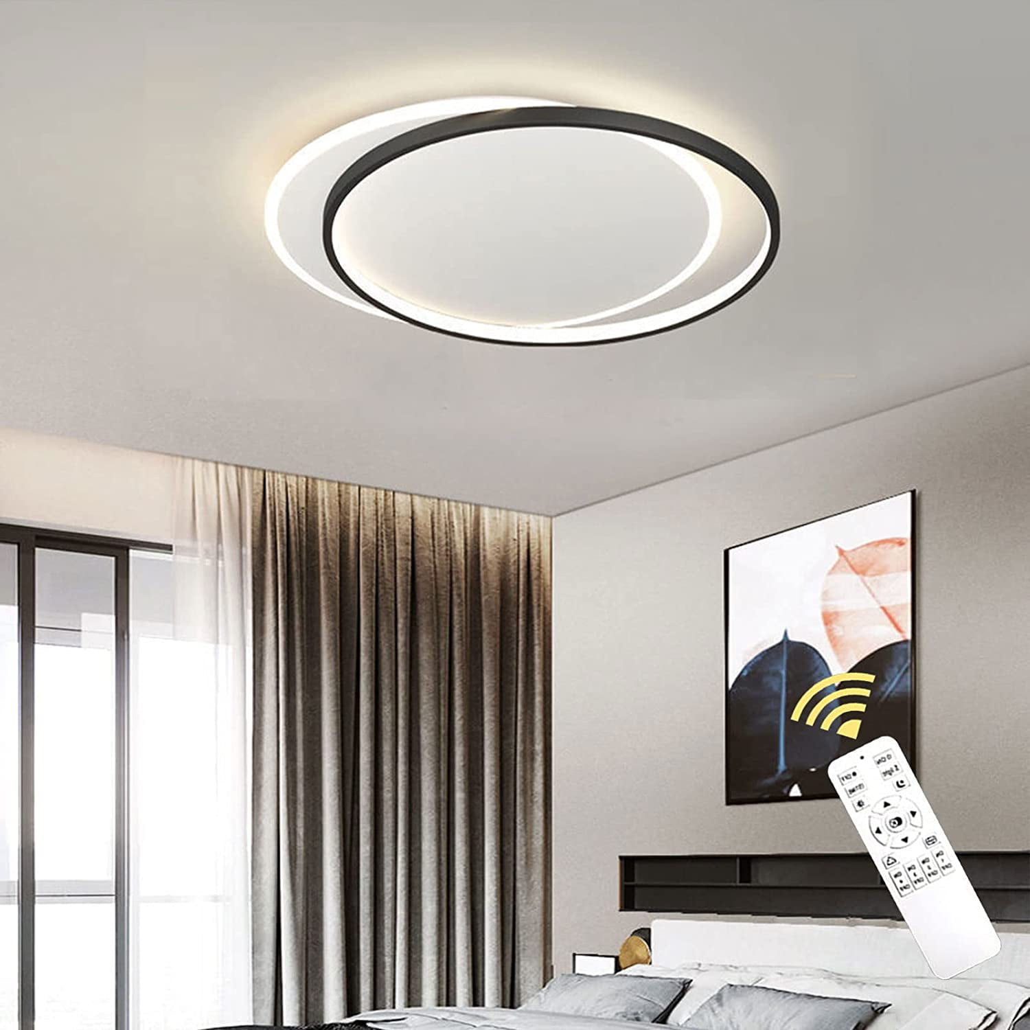 ADISUN Modern LED Flush Mount Ceiling Light Dimmable with Remote ...
