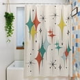 Colorful Stars Shower Curtains for Bathroom, Vintage Green Yellow ...