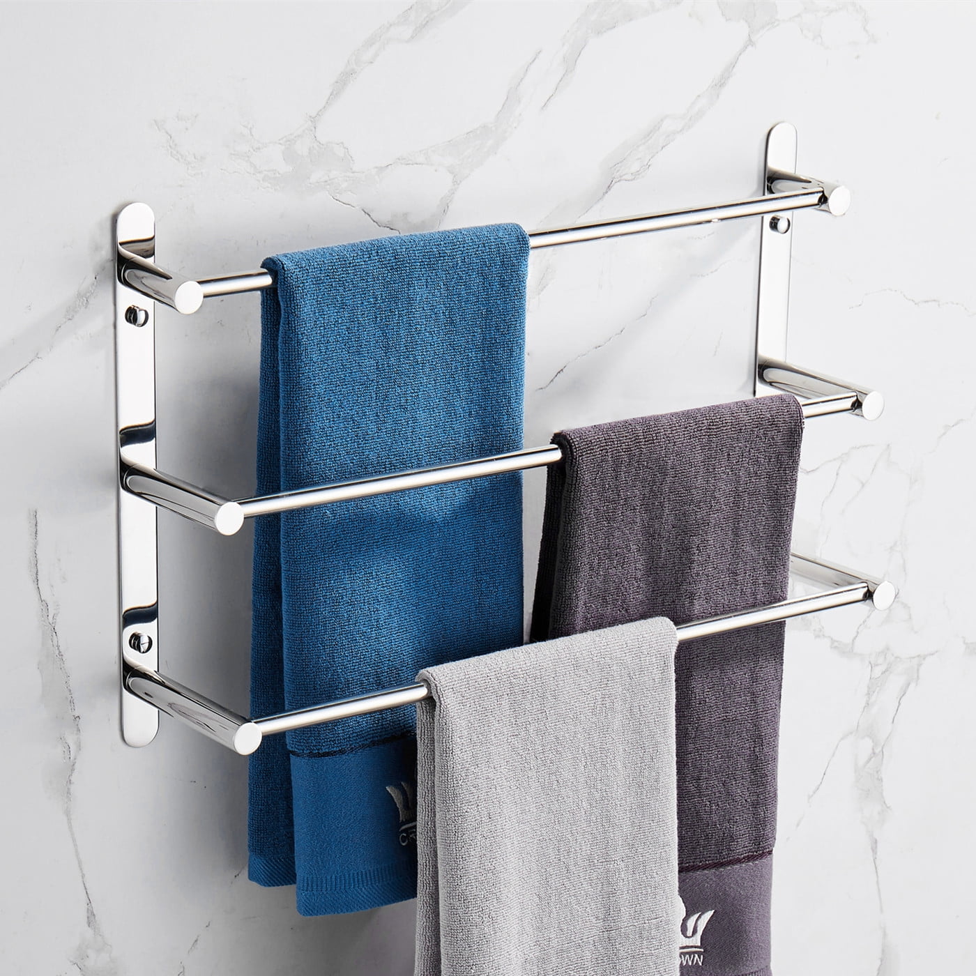 THREE Stagger Layers Towel Rack SUS304 Stainless Steel Hand Polishing ...