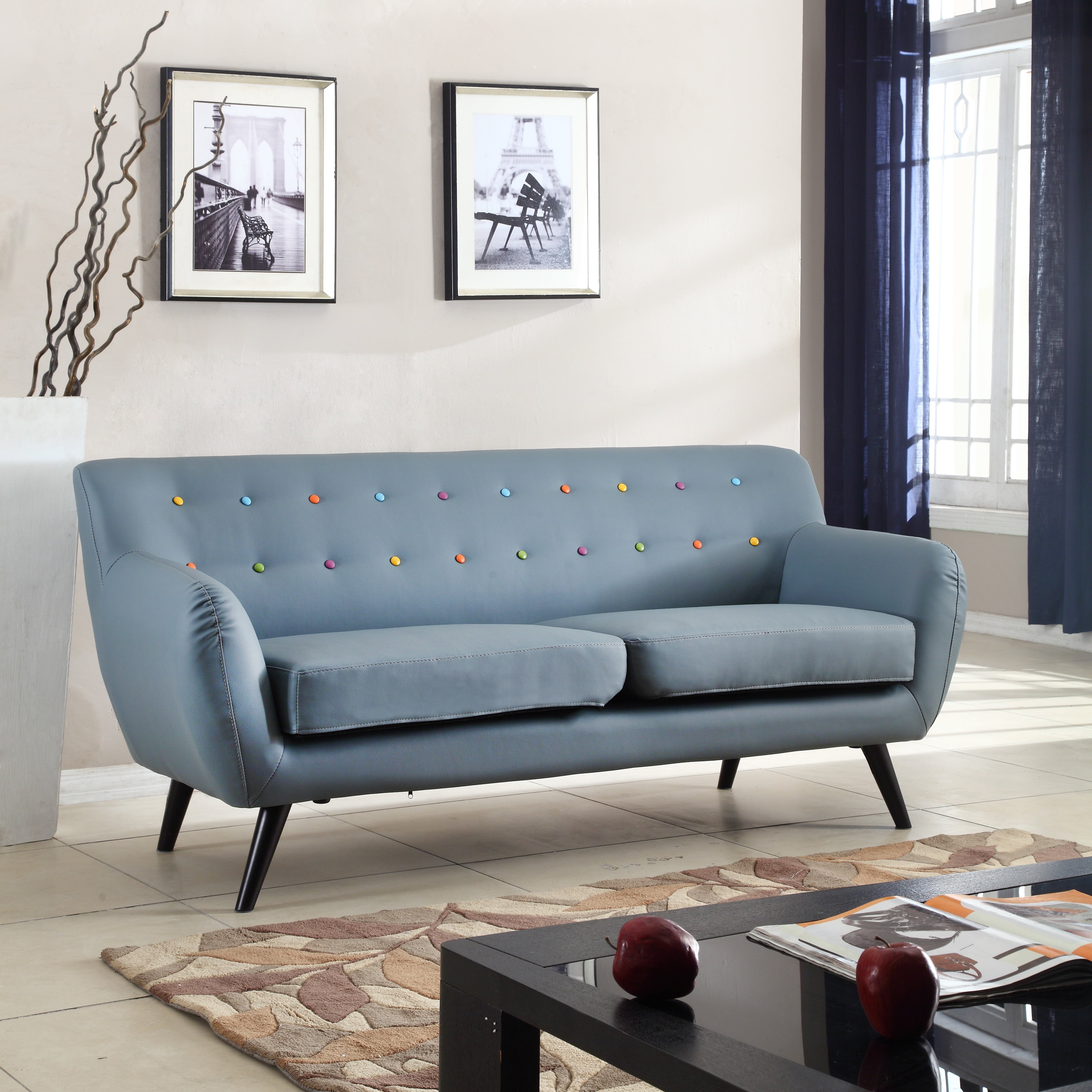 Mid Century Modern Linen Fabric Sofa - Walmart.com