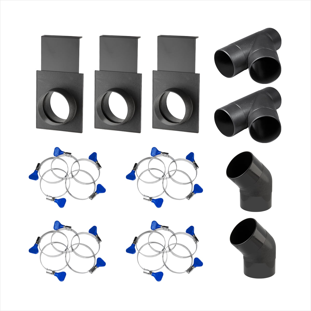 POWERTEC 4-Inch Three-Machine Dust Collection System Kit, 70201 ...