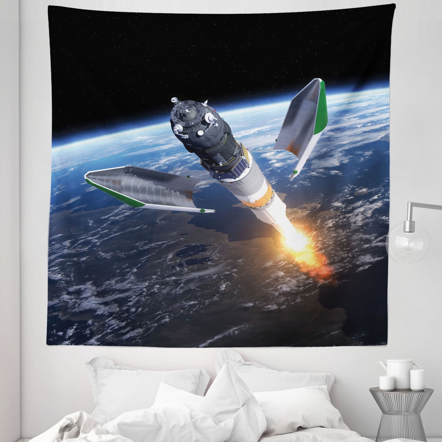 Outer Space Tapestry, Launch of Cargo Spacecraft in Progress Rocket ...