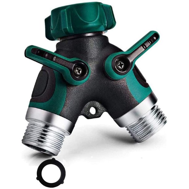 2 Way Y Hose Splitter Connector - 3/4" Y Water Hose Valve Connector Adapter - Garden Hose ...