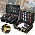 Anqidi Gold/Black Barber Case, Metal Hairdressing Toolbox, Portable ...
