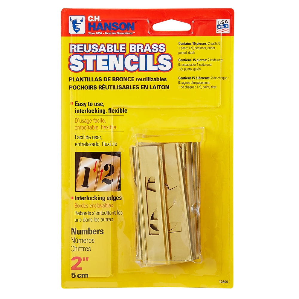 C.H. Hanson 2-inch 15 pcs Stencil Number Set - Walmart.com - Walmart.com