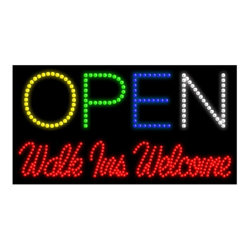 Open Walk ins Welcome-LED Dots Sign Made in USA - Walmart.com