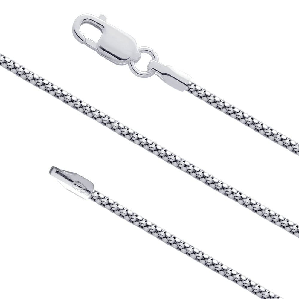Rhodium Plated Sterling Silver Coreana Chain Necklace 20" - Walmart.com