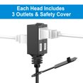Twin Extension Cord Power Strip 12ft - 6 feet on Each Side - 6 ...