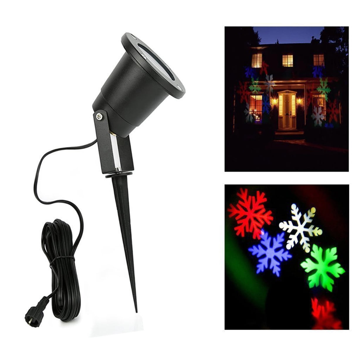 LED Snowflake Moving Laser Projector Light Indoor/Outdoor IP65 ...