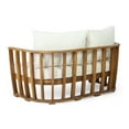 Miekor Furniture Outdoor Acacia Wood Loveseat and Coffee Table Set with ...