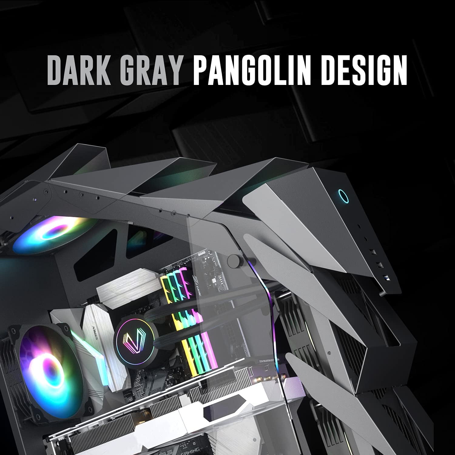 Buy Vetroo K1 Pangolin Mid-Tower ATX PC Gaming Case, Dual Tempered ...