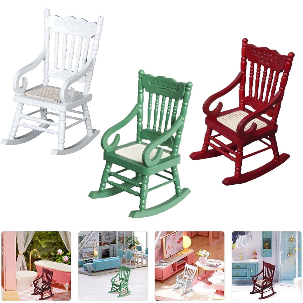 Sunjoy Tech Doll House Wooden Chair, 1:12 Dollhouse Model Chairs Mini ...