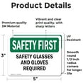 (2 Pack) Safety Glasses And Gloves Required OSHA Safety First Sign ...