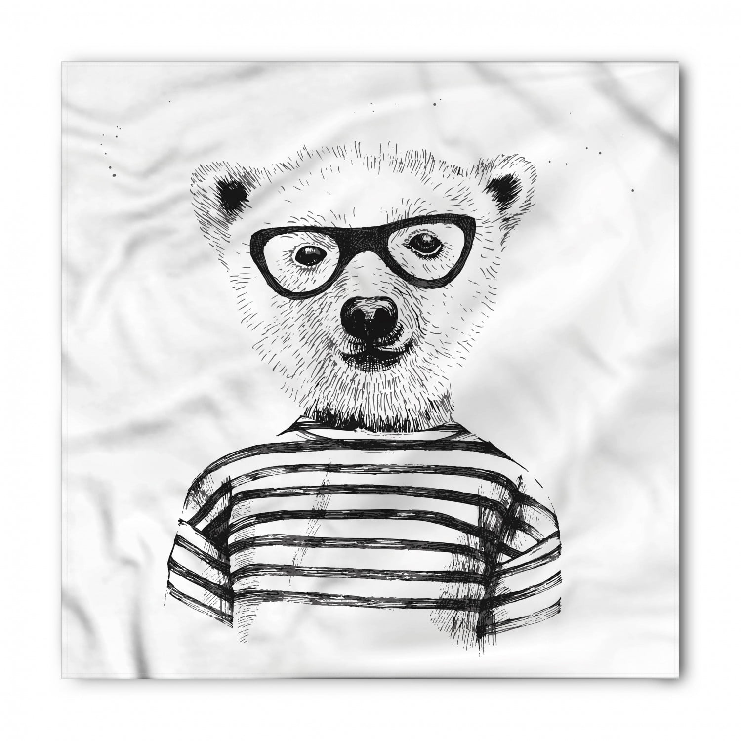 Animal Bandana, Bear in Glasses Fun, Unisex Head and Neck Tie, by ...