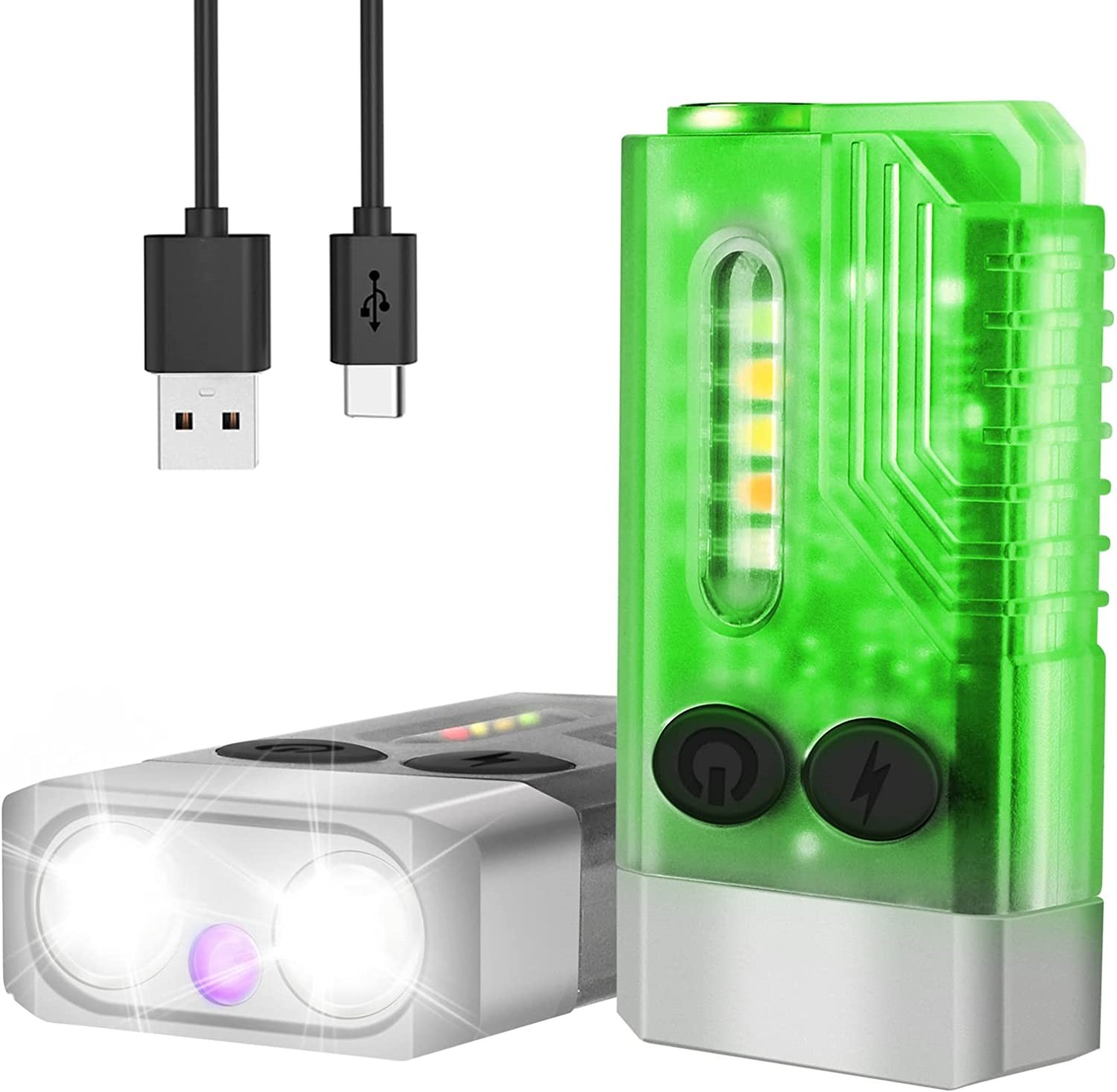 V10 LED Small Powerful EDC Flashlight with 365nm UV Red Green Blue ...